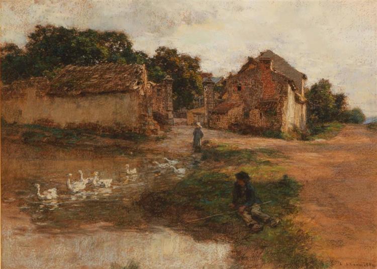 The duck pond - Léon Augustin Lhermitte - WikiArt.org