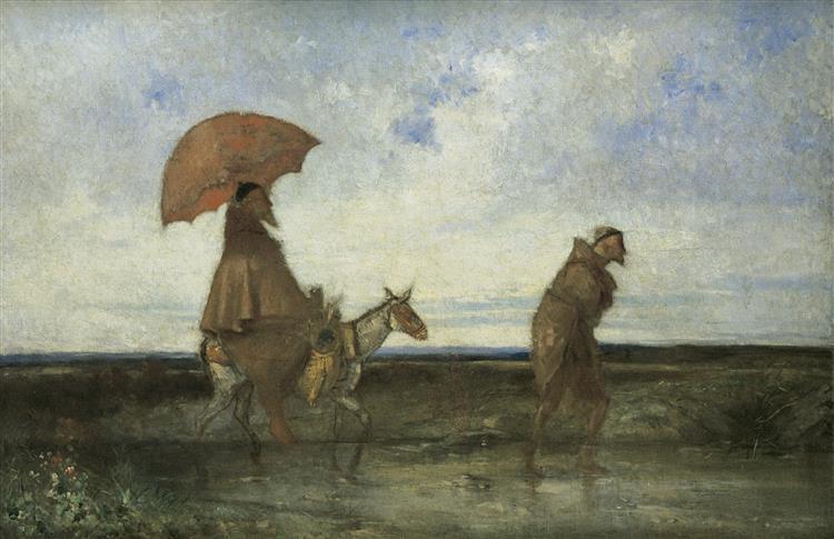 The Friars Crossing a Ford, c.1865 - Ignacio Merino - WikiArt.org