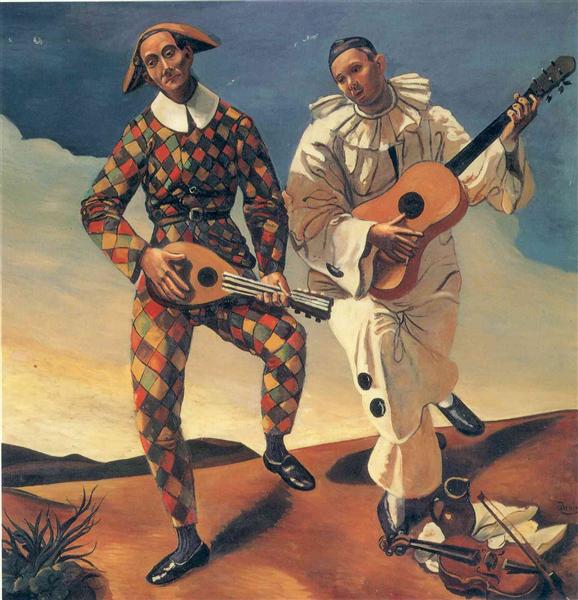 Harlequin and Pierrot, 1924 - Andre Derain - WikiArt.org
