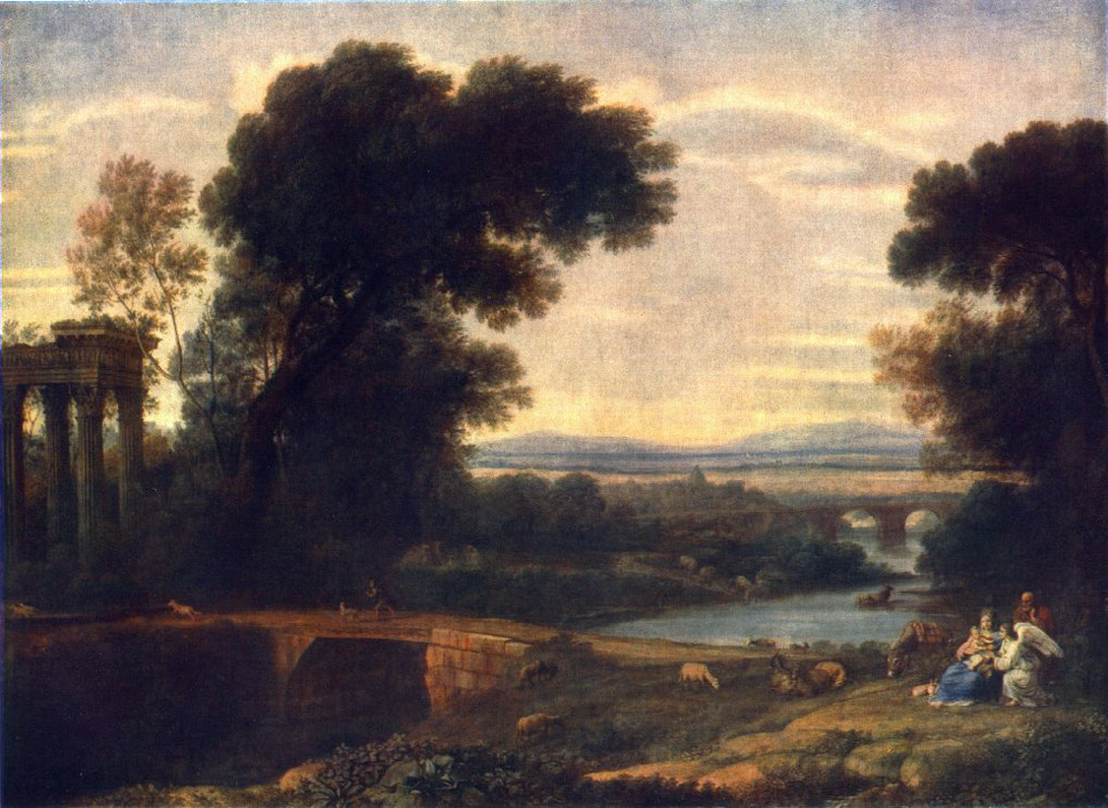 Landscape with Rest in Flight to Egypt, 1666 - Claude Lorrain - WikiArt.org