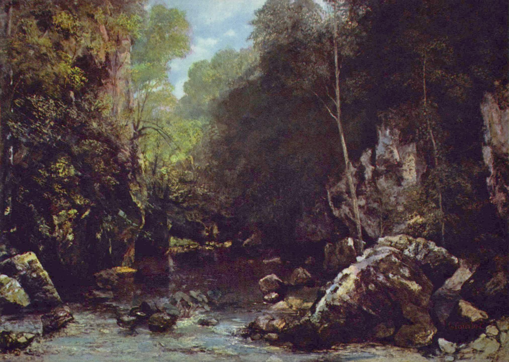 Landscape near Puits Noir, near Ornans, 1865 - Gustave Courbet ...
