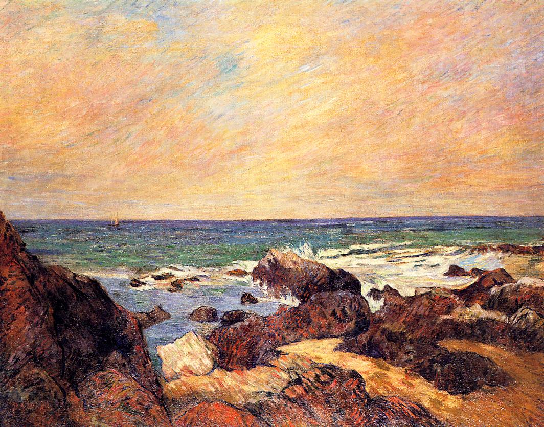 Rocks and sea, 1886 - Paul Gauguin - WikiArt.org