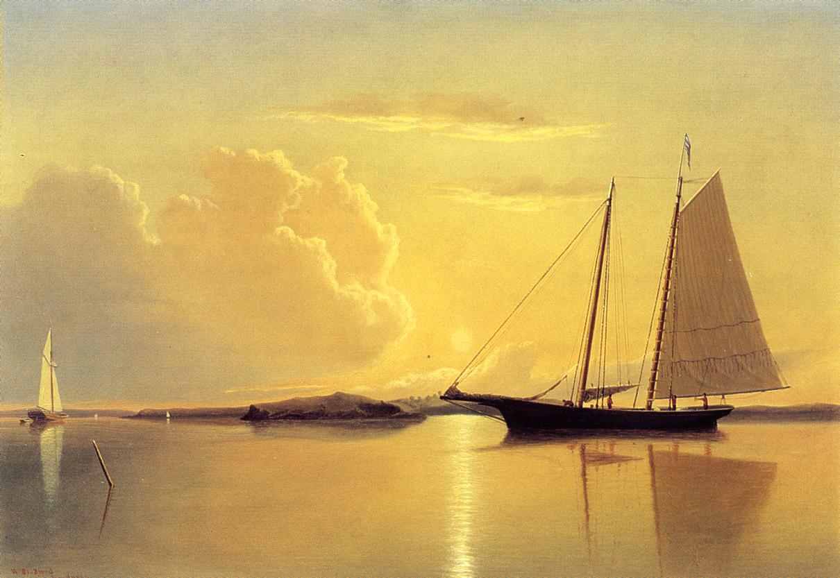 Schooner in Fairhaven Harbor, Sunrise, 1859 - William Bradford ...